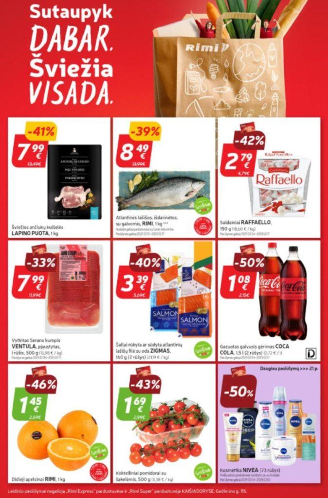 7 savaitės nuolaidos: MAXIMA, RIMI, IKI, LIDL (2025.02.10–02.17)