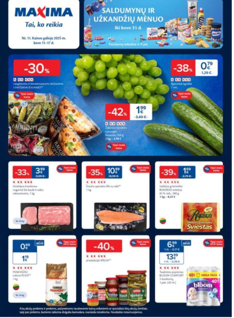 11 savaitės nuolaidos: (2025.03.11–03.17) IKI, MAXIMA, LIDL, ČIA